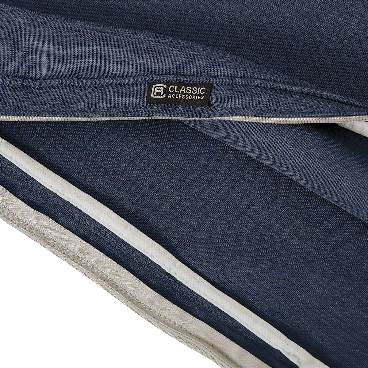 Classic Accessories Montlake FadeSafe Water-Resistant 42 x 18 x 3 Inch Outdoor Bench Cushion, Heather Indigo Blue, Outdoor Bench, Bench Cushions, Outdoor Cushions