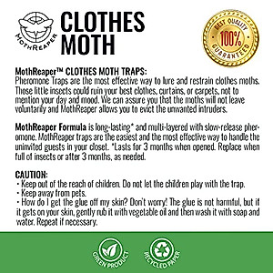 Clothing Moth Trap 12 Pack with Pheromones Prime, Clothes Moth Trap with Lure for Closets, Carpet, Moth Treatment and Prevention
