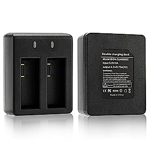 Action Camera Battery Pack, 1350mAh Rechargeable Battery(3-Pack) with USB Dual Charger for Sports Camera, Compatible with AKASO EK7000/CAMPARK/CROSSTOUR/APEMAN and More