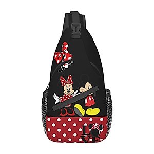 Grehge ute Anime Cartoon Sling Bag Crossbody Backpack Shoulder Bag Lightweight Waterproof Chest Bag For Sports Outdoor Trave -F17