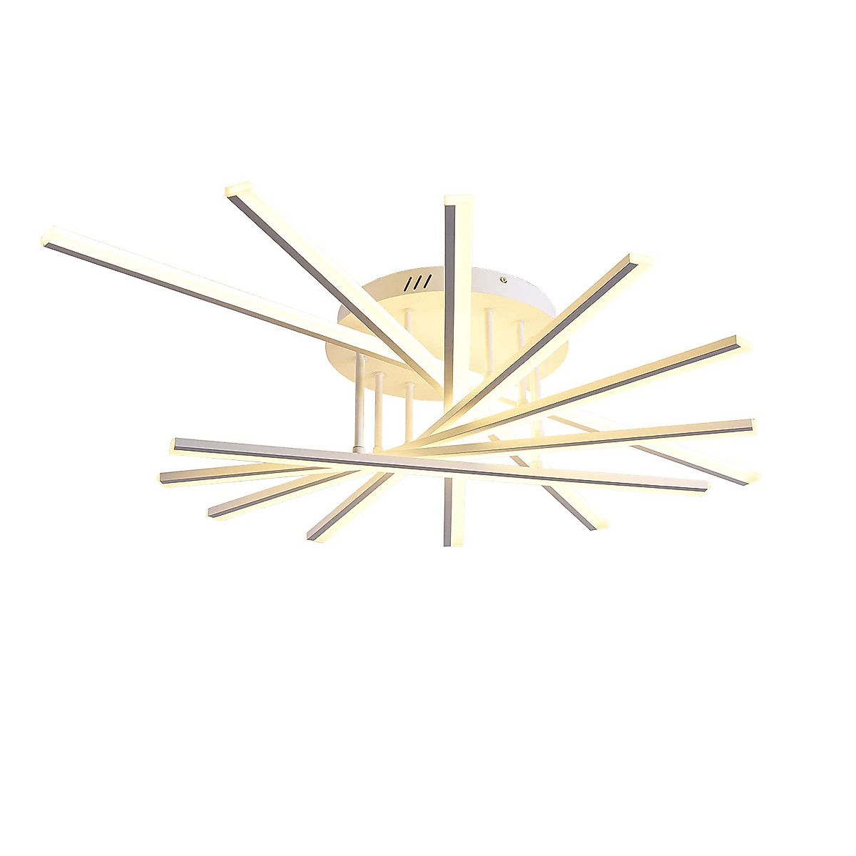 Gdrasuya10 Modern Ceiling Light, LED Flush Mount Chandelier with 7 Light Neutral White Geometric Linear Ceiling Light for Kitchen Foyer Dining Room Living Room Bedroom