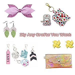 LOTOFUN 30 Pieces Random Colors Faux Leather Sheets 8X 6Inch Multiple Styles Mixed Glitter Grain Texture Embossed Leopard Pattern Printed Colored Leather for Earrings Making Hair Bow and Crafts DIY