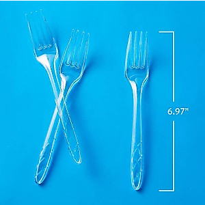 Member''s Mark Premium quality, Durable and Heavyweight Clear Plastic(Spoons,Forks or Knives) (300 Count.) (Forks)