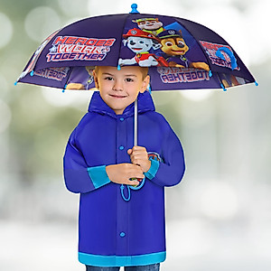 Nickelodeon Kids Umbrella and Slicker, Paw Patrol Toddler Boy Rain Wear Set, Dark Blue, AGE 4-5 US