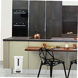 Cabilock 10L White Trash Can with Lid and Foot Pedal, Simple Trash Bin with Nordic Style, Multi-Functional Waste Paper Basket