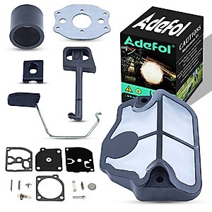 Adefol Air Filter with Carburetor Rebuild Kit Diaphragm Gasket Intake Manifold for Husqvarna 36 41 136 137 141 142 Gas Chainsaw