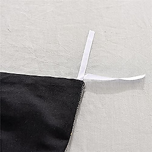 Holawakaka Black Gold Metallic Marble Duvet Cover Set Queen Size Foil Print Glitter Bedding Set (Black Queen, No Comforter)