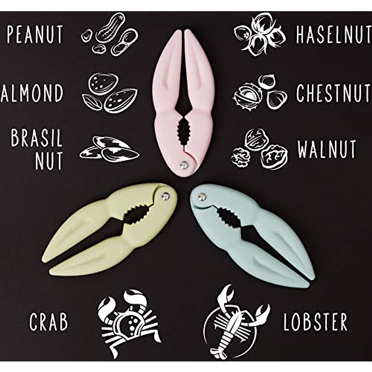 Nut Crab Lobster Crackers Tools Set - Crab Crackers and Tools for Crab Legs - Seafood Opener Tool Set