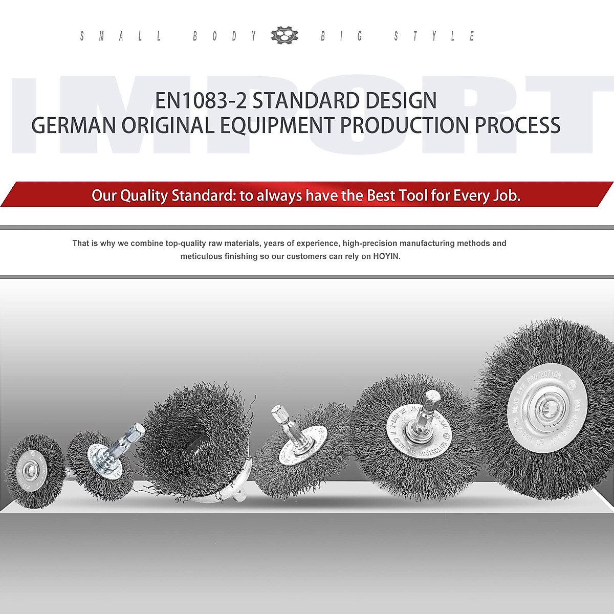 HOYIN-18PC(3PACK 6Piece) Wire Wheel Cup Brush Set|Coarse Crimped Carbon Steel|1/4In Hex Shank|for Drill