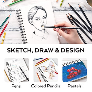 ARTEZA Spiral Sketch Book 5.5 x 8.5 Drawing Pad 100 Sheets Sketch Pads for Drawing for Adults & Teens