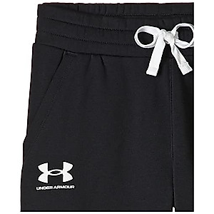 Under Armour womens Rival Fleece Joggers , Black (001)/White , Large