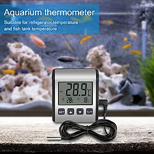 Refrigerator Thermometer,frdge Thermometer,Freezer Thermometer, Extra Sensor,Big LCD,Stainless Panel