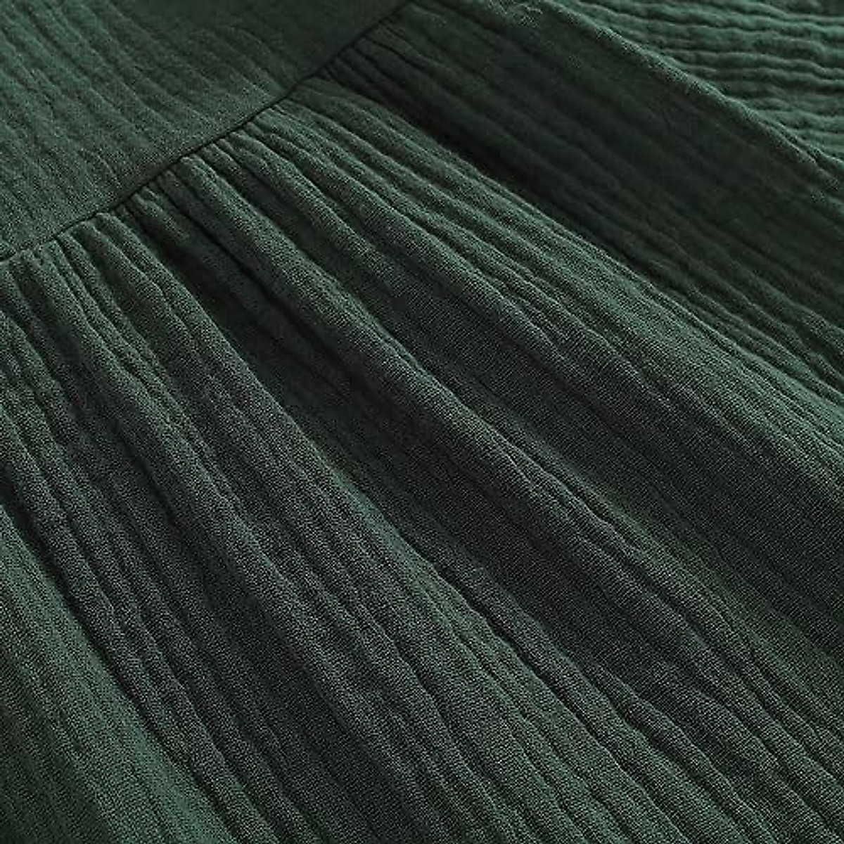 Mialoley Baby Girl Doll Collar Dress Long Sleeve Toddler Solid Color Ruffle A Line Spring Fall Casual Infant Sundress Button (Green, 18-24 Months)