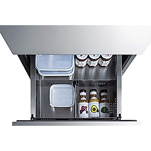 Summit Appliance ADRD24PNR 24" Wide 2-Drawer All-Refrigerator, ADA Compliant; Panel-ready Drawer Fronts (Panels NOT Included); 4.8 cu.ft Capacity; Door and Temperature Alarms; Frost-Free