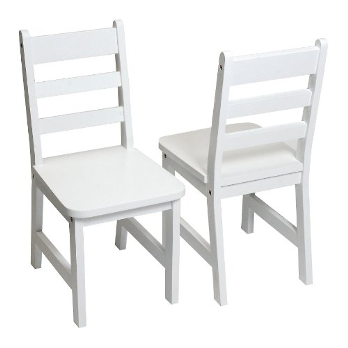 Lipper International Child's Round Table with Shelf and 2 Chairs, White