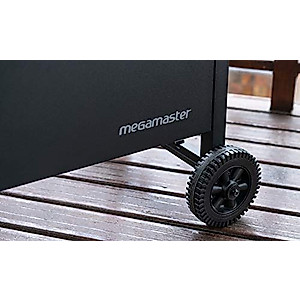 Megamaster 3-Burner Propane Gas Grill with 2 Foldable Side Tables, 30000 BTUs, Perfect for Camping, Outdoor Cooking, Patio and Garden Barbecue Grill, Silver and Black, 720-0988EA