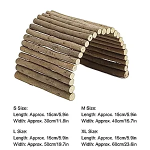LIZEALUCKY Wooden Hamster Bridge Small Animal Guinea Pig Folding Bridge Ferrets Curly Chinchillas Small Rabbits Climbing Bridge Tunnel/Hideout/Hut/Ramp(15 * 30CM)