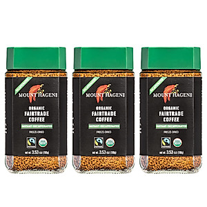 Mount Hagen 3.53oz Organic Freeze Dried Instant Decaf Coffee- 3 Pack | Eco-friendly Decaf Coffee Made From Organic Medium Roast Arabica Beans | Fair-Trade Instant Coffee Decaffeinated [3x 3.53oz Jar]