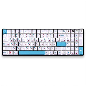 PBT White Japanese Keycaps 135 Keys Dye Cherry Profile with Key Puller Suitable for 104/87/84/61 60% MX Cherry Gateron Gaming Keyboard（135 Keycaps）