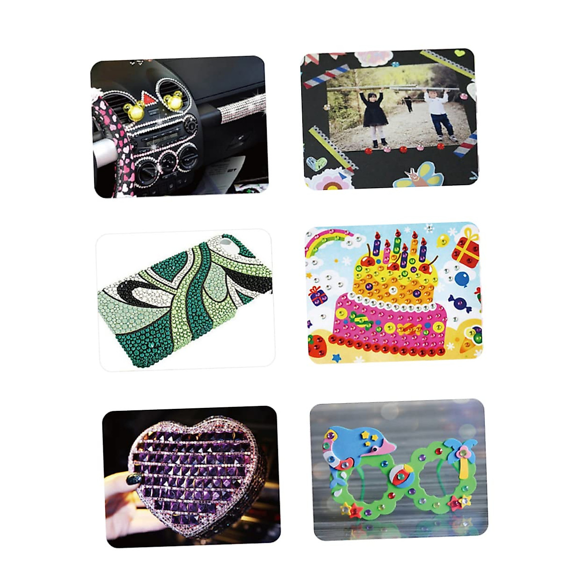 VILLCASE Flatback Rhinestone Sticker Scrapbook Stickers Gems Flatback Stickers Craft Jewels Stickers Rave Accessories Nail gems self Adhesive Diamond Stickers for Kids Crystal Child Account