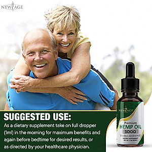 NEW AGE Hemp Oil - All Natural Grown and Made in The USA! (1000 (Pack of 2))