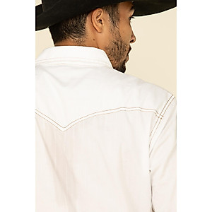 Wrangler mens Retro Two Pocket Long Sleeve Snap Shirt, White, Large US