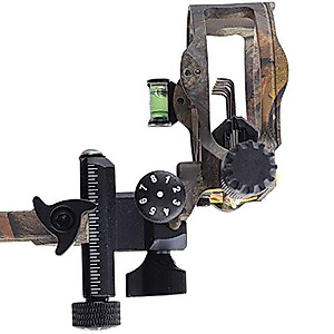 ACEXIER 7 Pins Compound Bow Sight 0.019 Optical Fiber Retinal Sight 16cm CNC Aluminum Horizontal Vertical Adjustment Bow Sight Shooting