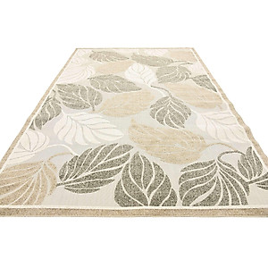 Unique Loom Outdoor Botanical Collection Area Rug - Augusta (7' 1" x 10' Rectangle, Beige/ Ivory)