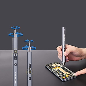 COMOWARE Mini Electric Screwdriver-50 in 1 Precision Small Electric Screwdriver Set for PC Building with LED Light & 48 bits, Magnetizer, Magnetic Mat, Handy Repair Tool for Phone Watch Camera