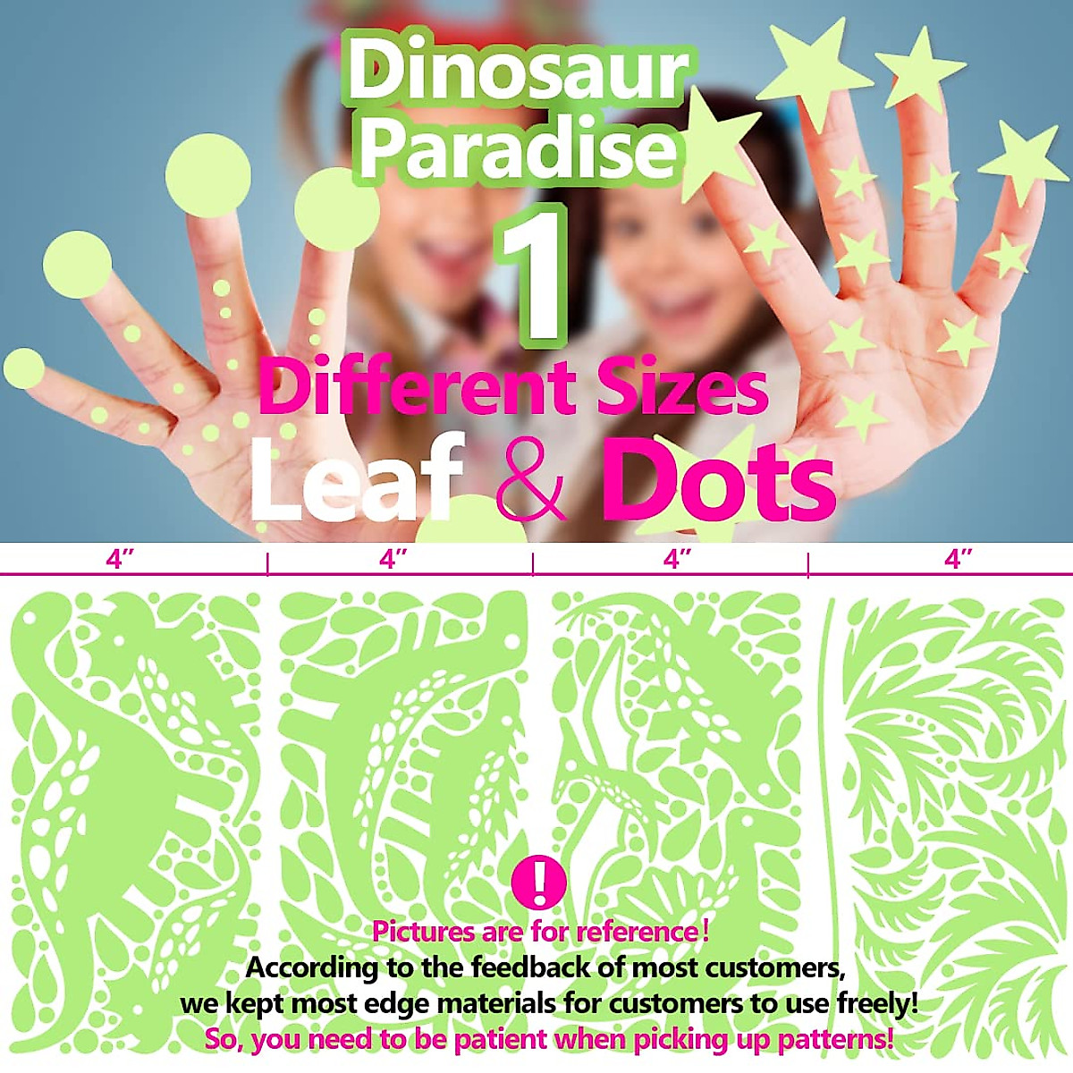 Glow in the Dark Stickers - Glow in the Dark Stars for Ceiling Kids Glow Stars for Ceiling Stars Glow in the Dark Glow in the Dark Ceiling Decorations Wall Decals Glowing Stars for Ceiling (Dinosaur1)