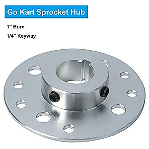 Gekufa Go Kart Sprocket Hub with 1" Bore & 1/4" Keyway Fit for Go-Karts and Mini Bikes, Sprocket Brake Hub (Hardware Included)