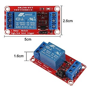Aoicrie 5Pcs DC 5V 1 Channel Relay Module Board Shield with Optocoupler Isolation Support High or Low Level Compatible Development Board Trigger