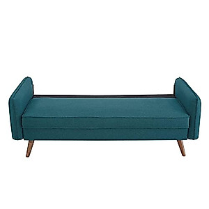 Modway Revive Contemporary Modern Fabric Upholstered Sofa In Teal