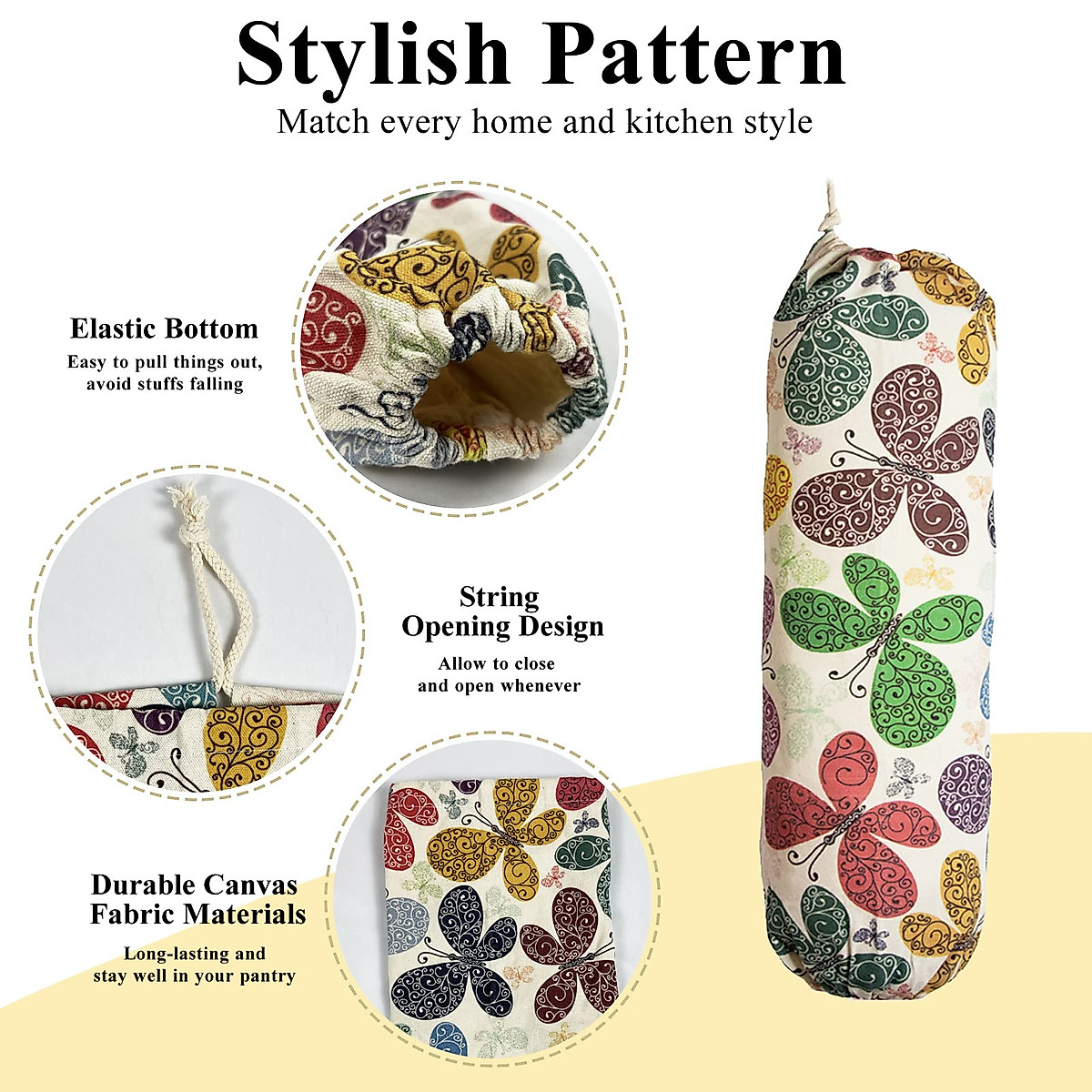 TOGETRUE Plastic Bag Holder, Wall Mount Plastic Bag Organizer Dispenser, Heavy Duty Grocery Bag Storage Holder for Home Kitchen Camper