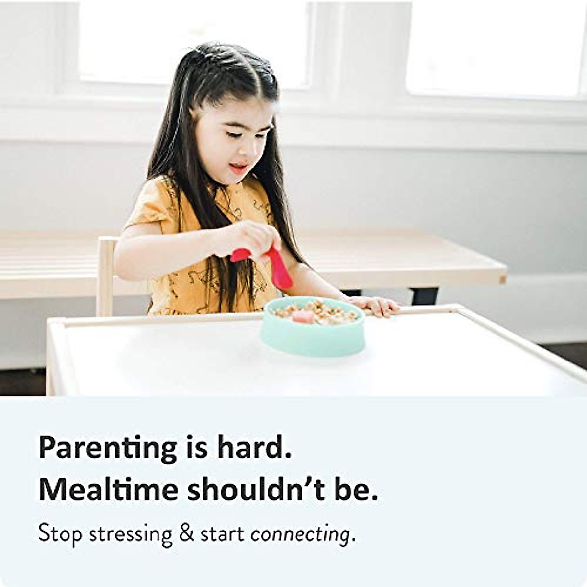 Kizingo Stackable Nudge Bowl for Infant and Toddler Self-Led Feeding (1-Pack, Sea Green)