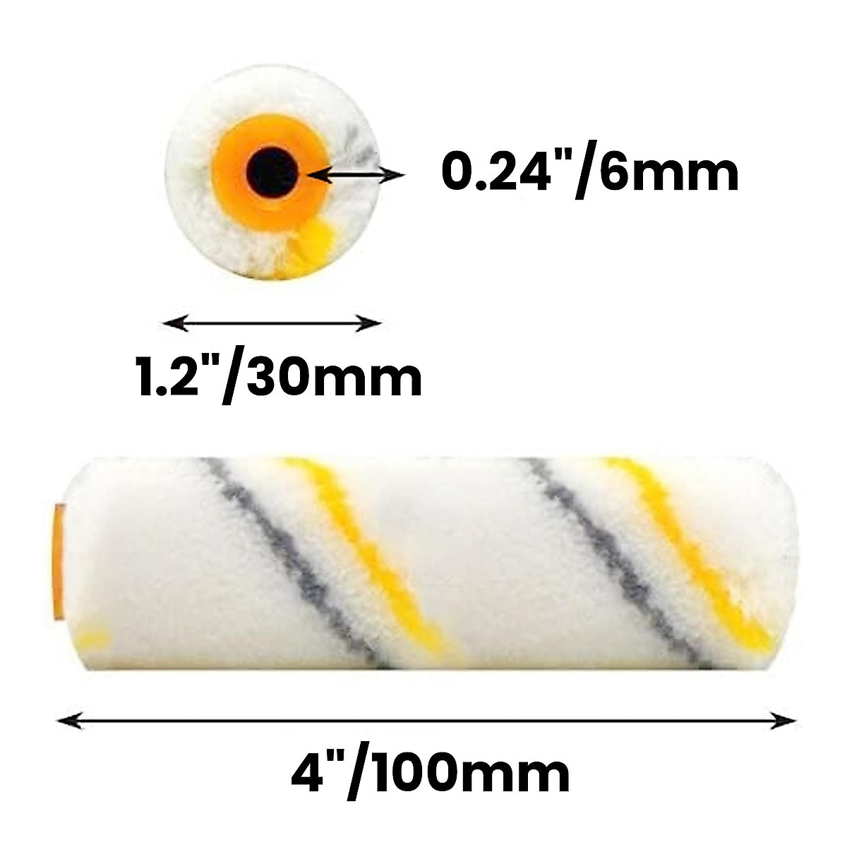 KINGORIGIN Mini Paint Roller Covers, 10 Pack Paint Roller 4 Inch, 3/8" Nap Lint Free Paint Roller Refill, Small Paint Rollers for Touch-Up on Small Spaces