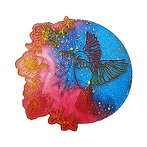 Crystal Agate Coaster Molds Resin Silicone Tray Molds Jewelry Cup Casting Mold for Epoxy Resin DIY Resin Serving Board for Home Decoration