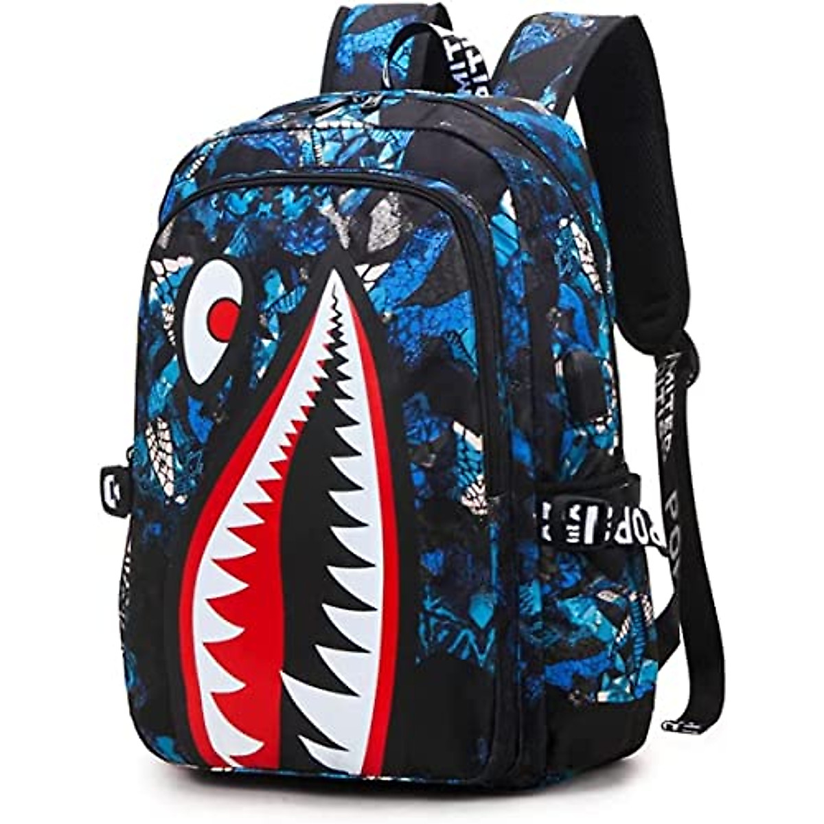 iiozxmi Shark Kids Backpacks Fashion Multi-Functional Schoolbag Waterproof Travel Laptop Backpack for Teens