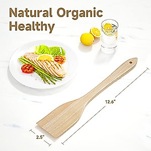 Mooues 6 Piece Wooden Spoons for Cooking Set Bamboo Kitchen Utensils Set Smooth Surface Non-Stick Cooking Utensils Set Comfortable Grip Wooden Utensils for Cooking, Housewarming Holiday Gift