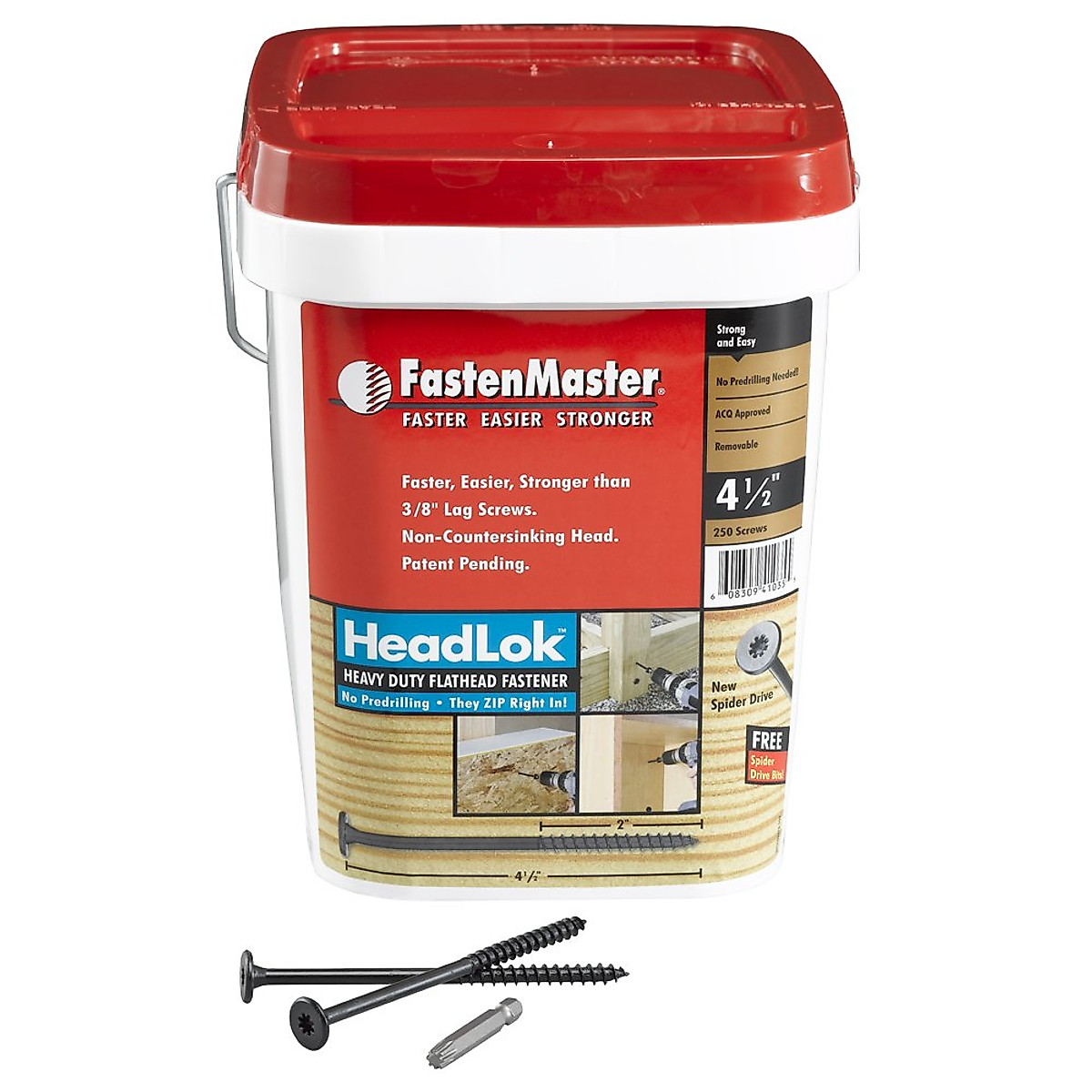FastenMaster FMHLGM011-250 HeadLOK Heavy-Duty Flathead Fastener, 11 Inches, 250-Count