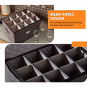 storageLAB Stemware Storage Cases (5 Piece Hard Shell Set for China Storage)