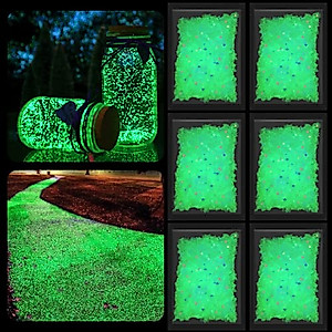 KIBBEH 6 Packs Glow in The Dark Rocks Fish Tank Decorations Gravel Glow Party Decorative Sand Gravel Rocks (2-6mm, Colorful)