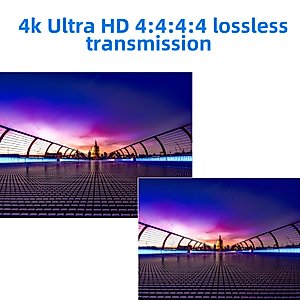 4K HDMI KVM USB Extender Over Single Cat5e/6 up to 100M(328ft), KVM Extender Support 1080P@60Hz, Plug & Play, Keyboard & Mouse Ethernet Network, Lossless-Near Zero Latency, 4 Ports USB2.0