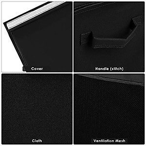 HOUSE AGAIN Double Laundry Hamper with Lid and Removable Laundry Bags, 160L, 2 Divider Dirty Clothes Hamper with Handles for Bedroom, Dorm, Foldable Laundry Basket Organizer, Dual hamper (Black)