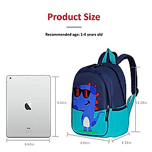 CHERUBIC Kids Toddler Little Backpack Cute Cool Dinosaur Waterpoof Scool Bookbag Backpack For Boys Girls(Green)