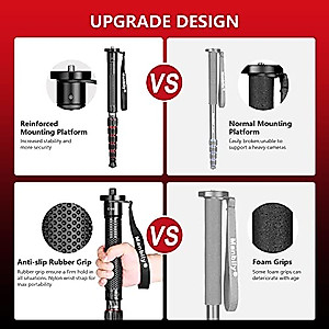Manbily Camera Monopod Carbon Fiber Portable Compact Lightweight Travel Monopod with Carrying Bag Walking Stick Handle,for DSLR Canon Nikon Sony Video Camcorder,6 Sections up to 61-in (C-555L)