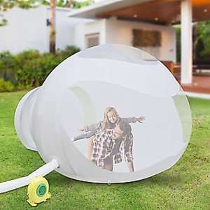 Inflatable Bubble House, Clear Inflatable Bubble Tent Dome with Blower, Luxury 9.8ft Diameter Bubble House & 6.5ft Channel Perfect for Outdoor Backyard Festival Party