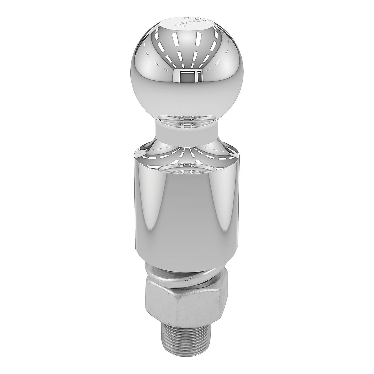 CURT 40034 Chrome Trailer Hitch Ball, 6,000 lbs, 2-Inch Rise, 2-Inch Diameter, 1 x 2-1/8-Inch Shank
