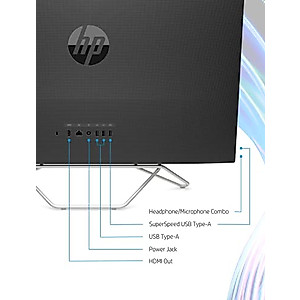 HP 27” All-in-One Desktop, AMD Ryzen 5 5500U, 16 GB RAM, 512 GB SSD, Full HD IPS Touchscreen, Windows 11 Home, 4 USB Ports, Privacy Camera, Dual Mics, Wireless Keyboard and Mouse (27-cb0060, 2021)