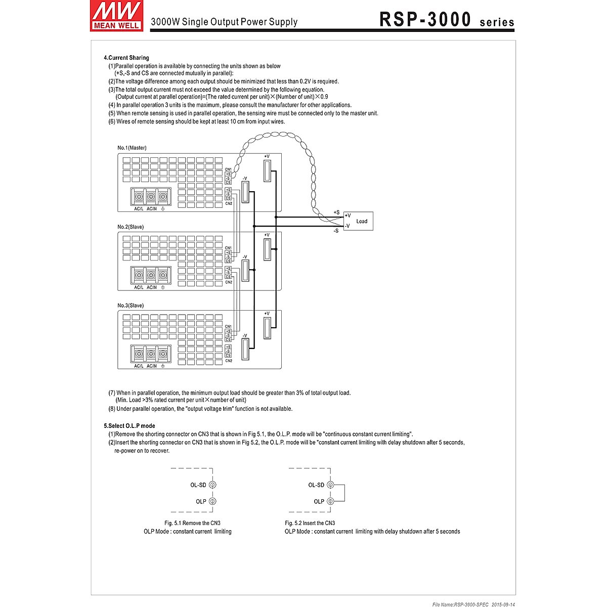 MW Mean Well RSP-3000-24 24V 125A 3000W Single Output with PFC Function Power Supply